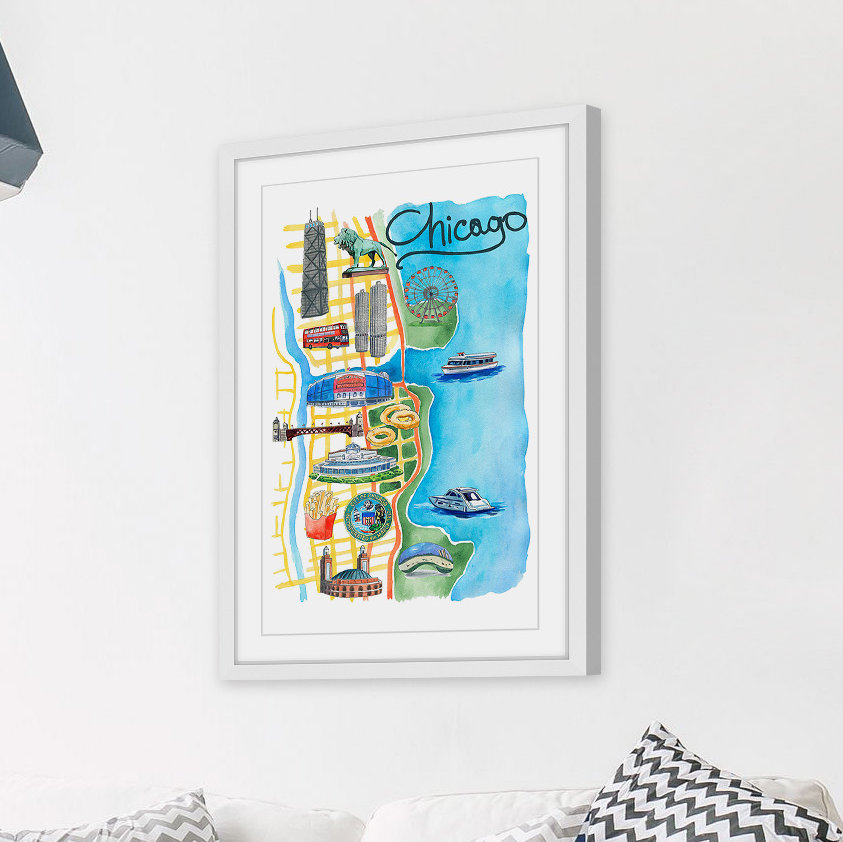 Ivy Bronx Famous Chicago - Picture Frame Painting | Wayfair