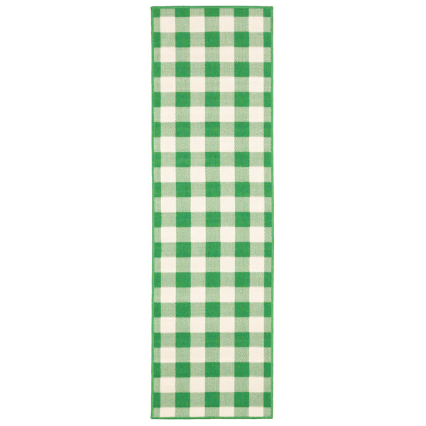 Sand & Stable Mac Green/Ivory Indoor/Outdoor Rug & Reviews | Wayfair