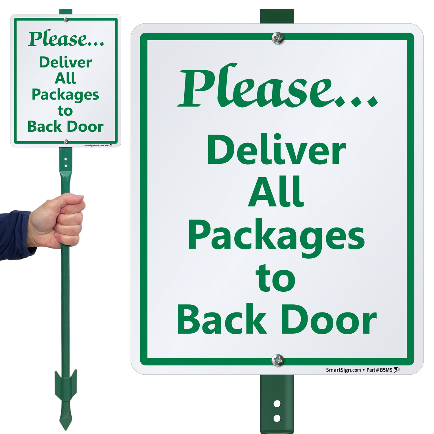 SmartSign Please Deliver All Packages to Back Door Sign and Stake Kit ...