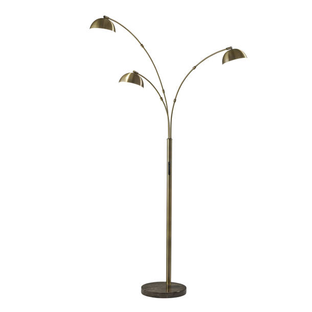 AllModern Badlingham 57.75'' Brown Marble LED Arched/Arc Floor Lamp ...