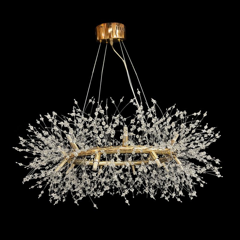 Mercer41 Jannuel 16 - Light Crystal Sputnik Wagon Wheel Chandelier ...