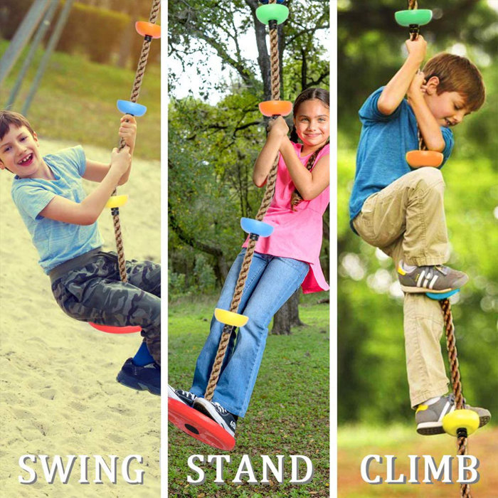 goodwish Disc Swings Seat Swing Set Climbing Rope Tree Swing With ...