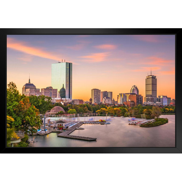 Latitude Run® Boston Massachusetts Harbor Buildings Skyline Photo Black ...