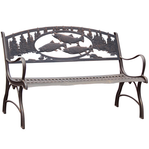 Loon Peak® Henkel Trout Cast Iron Park Bench | Wayfair