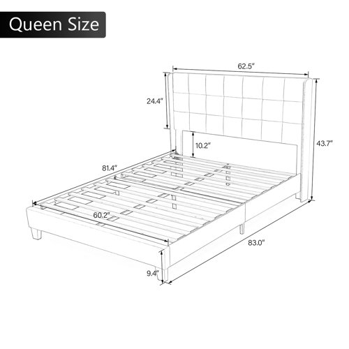 Latitude Run® Platform Bed Frame With Wingback & Reviews | Wayfair