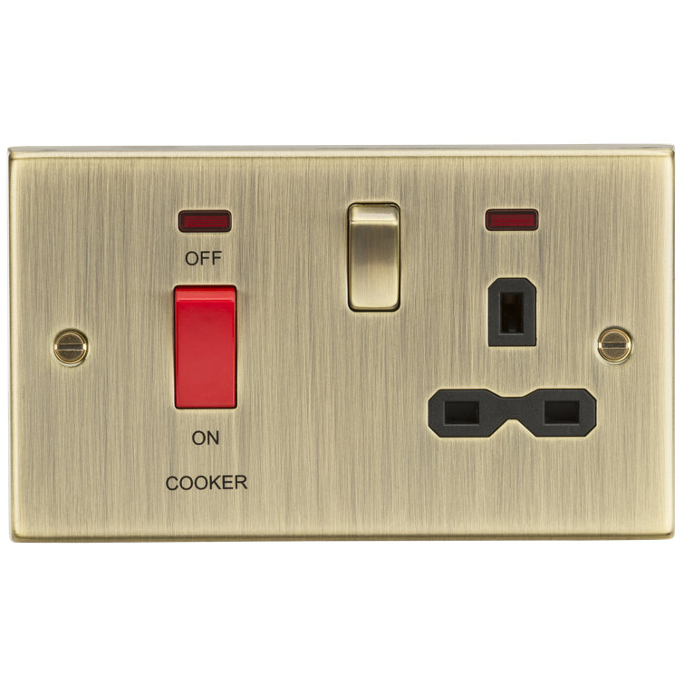 Knightsbridge Square Edge Wall Mounted Switched Socket | Wayfair.co.uk