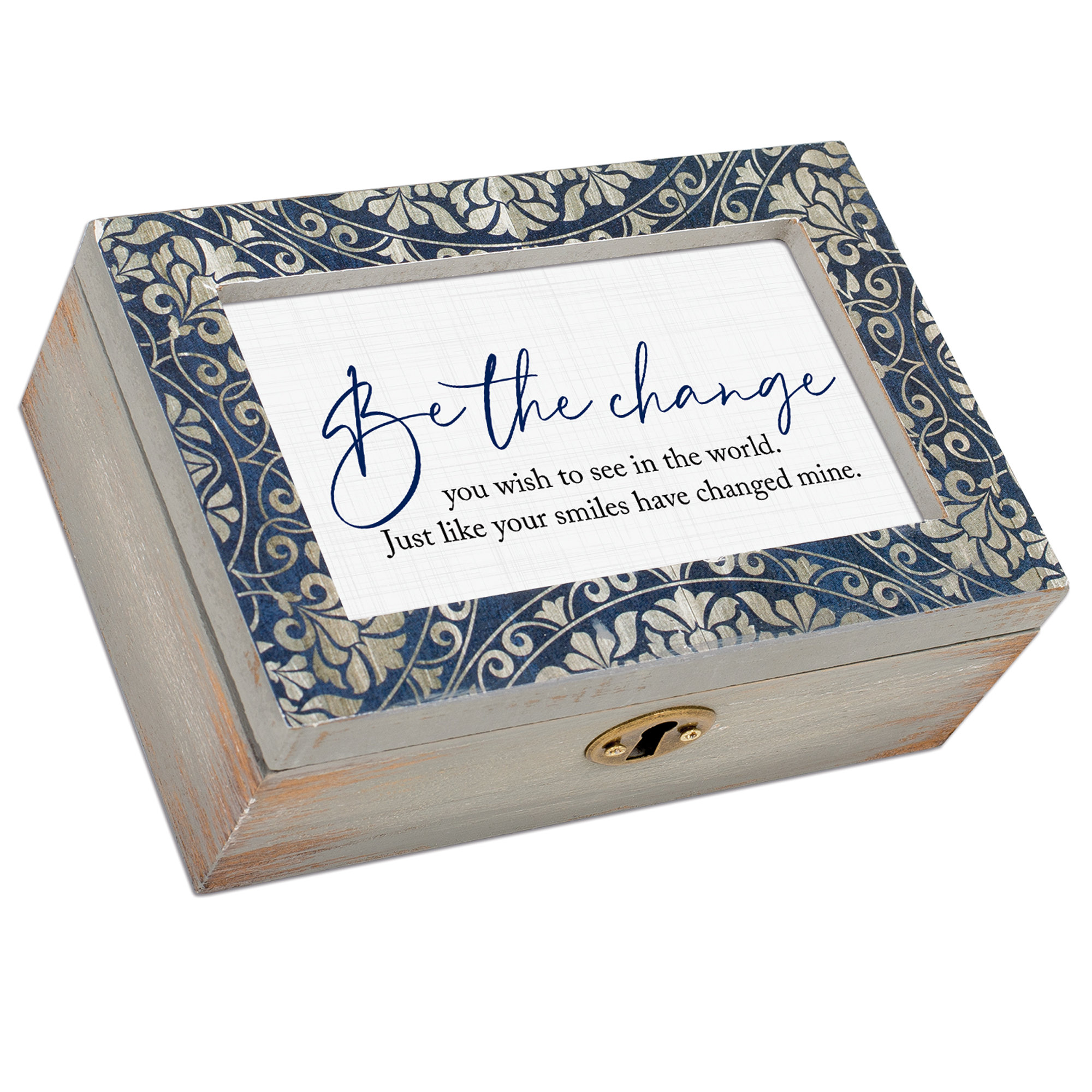 Trinx Elifils Be The Decoupage Blue Music Memory Box | Wayfair