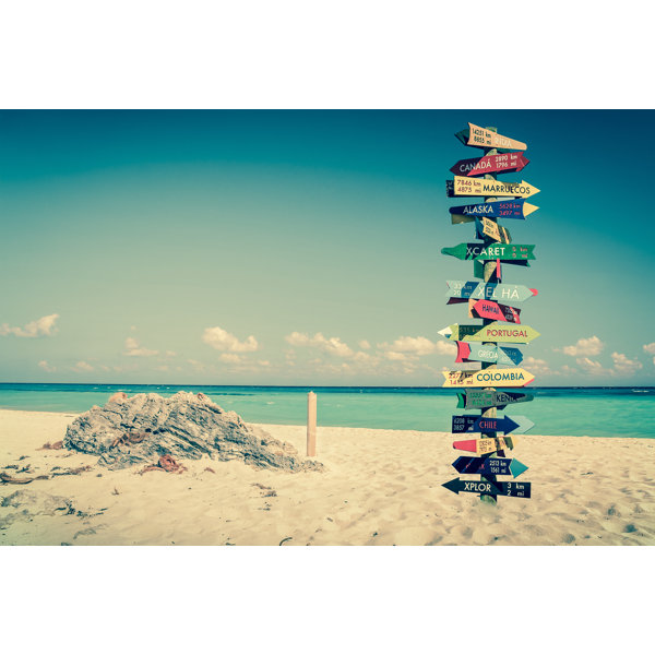 Highland Dunes Funny Directions Signpost - Wrapped Canvas Photograph ...