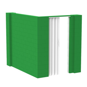 Versare Everblock L-Shaped Wall Kit With Door | Wayfair