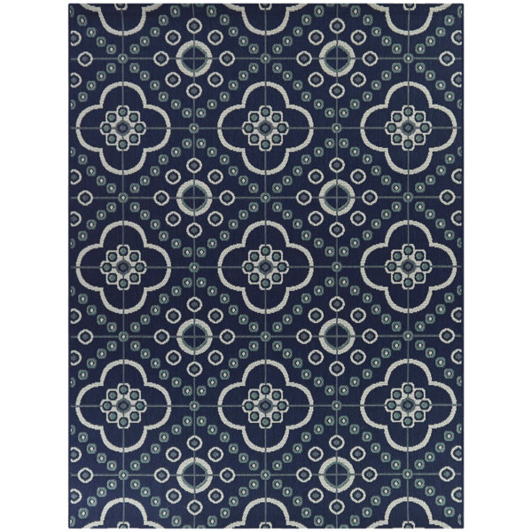Balta Machine Woven / Power Loomed Dark Blue Indoor/Outdoor Rug | Wayfair