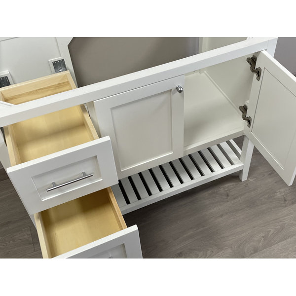 DISAR 42'' Single Bathroom Vanity Base Only in White | Wayfair