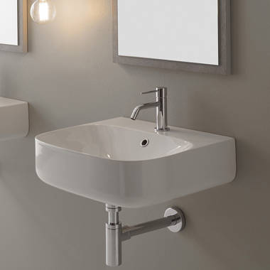 WS Bath Collections Normal 14.5'' White Ceramic U-Shaped Wall Mount ...