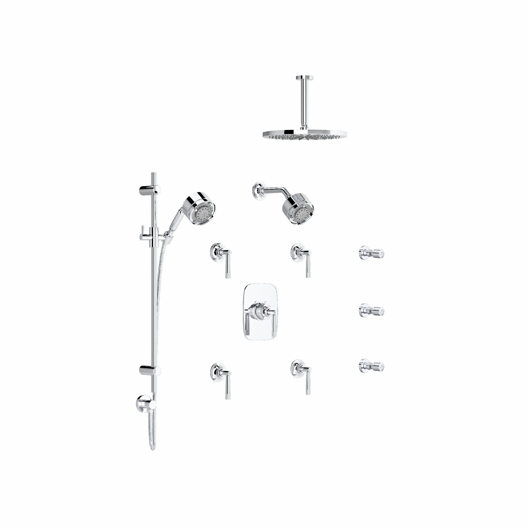 House of Rohl Graceline Thermostatic Complete Shower System with Rough ...
