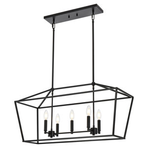 Gracie Oaks Lanekia 5 - Light Black Kitchen Island Pendant | Wayfair