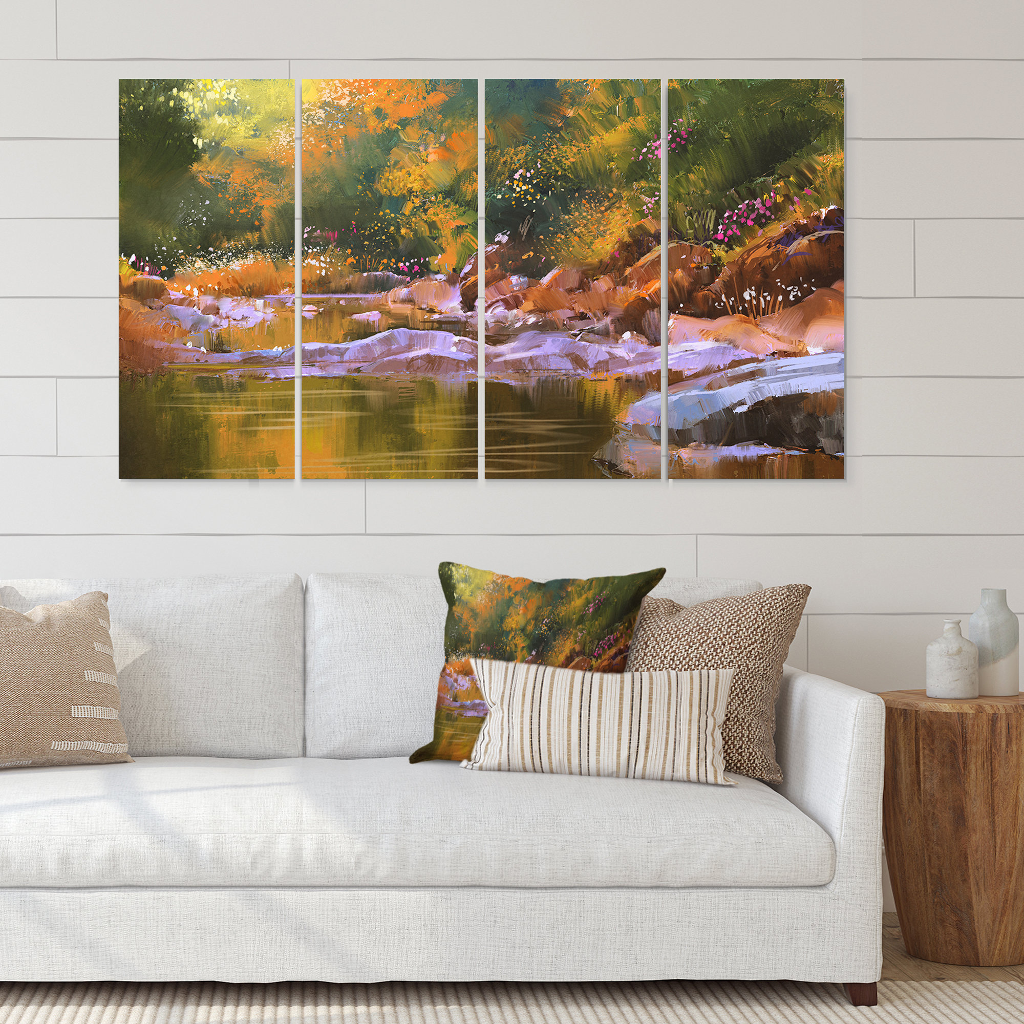 Loon Peak® River Lines With Stones In Beautiful Forest by Ansel Adams ...