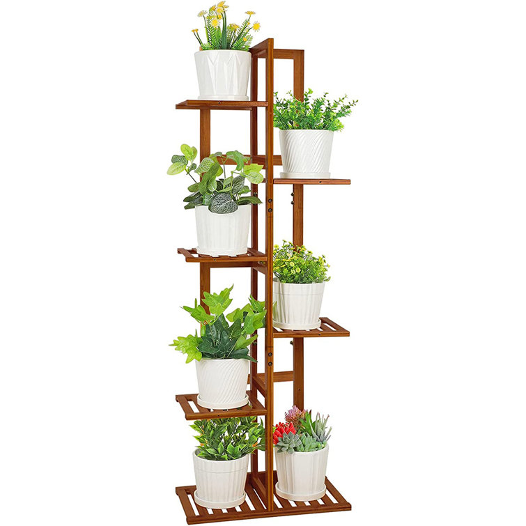 Arlmont & Co. Ngan Rectangular Multi-Tiered Solid Wood Plant Stand ...
