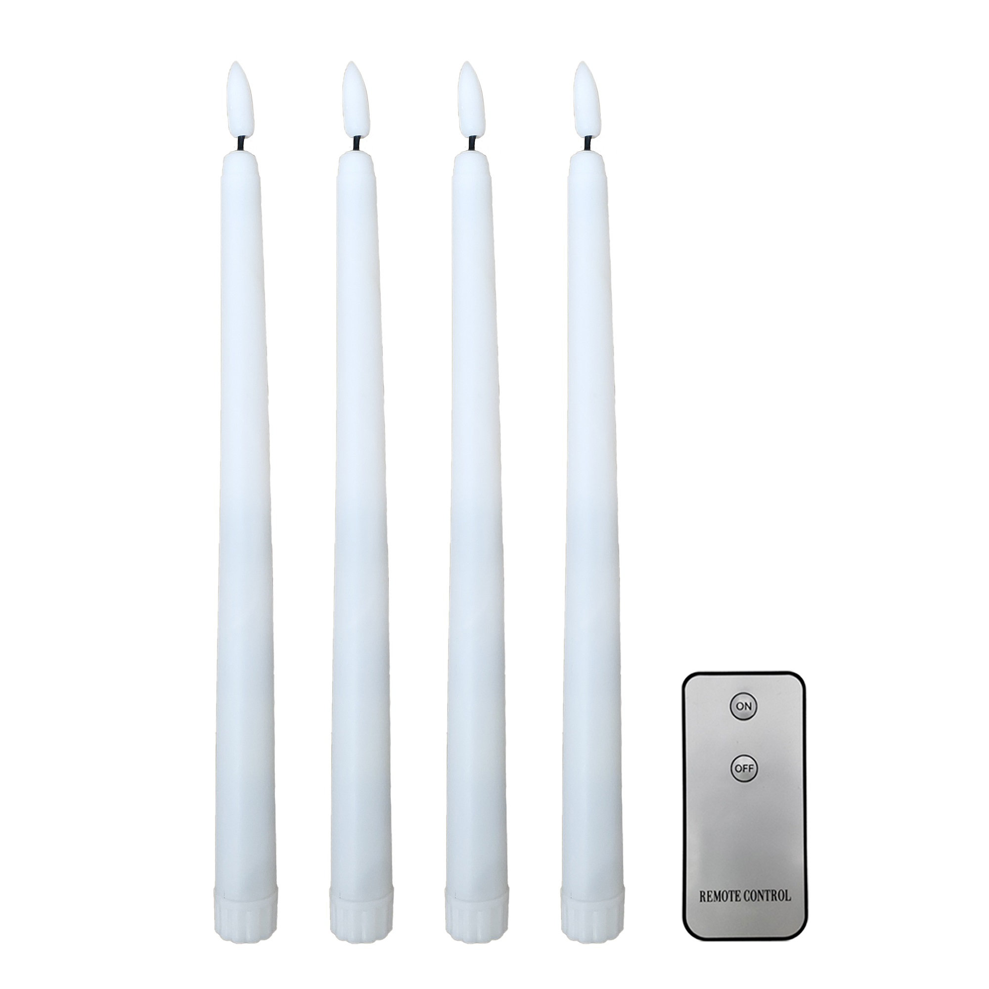 Latitude Run® Battery Operated 3D Wick Flame Taper Candles with Remote ...