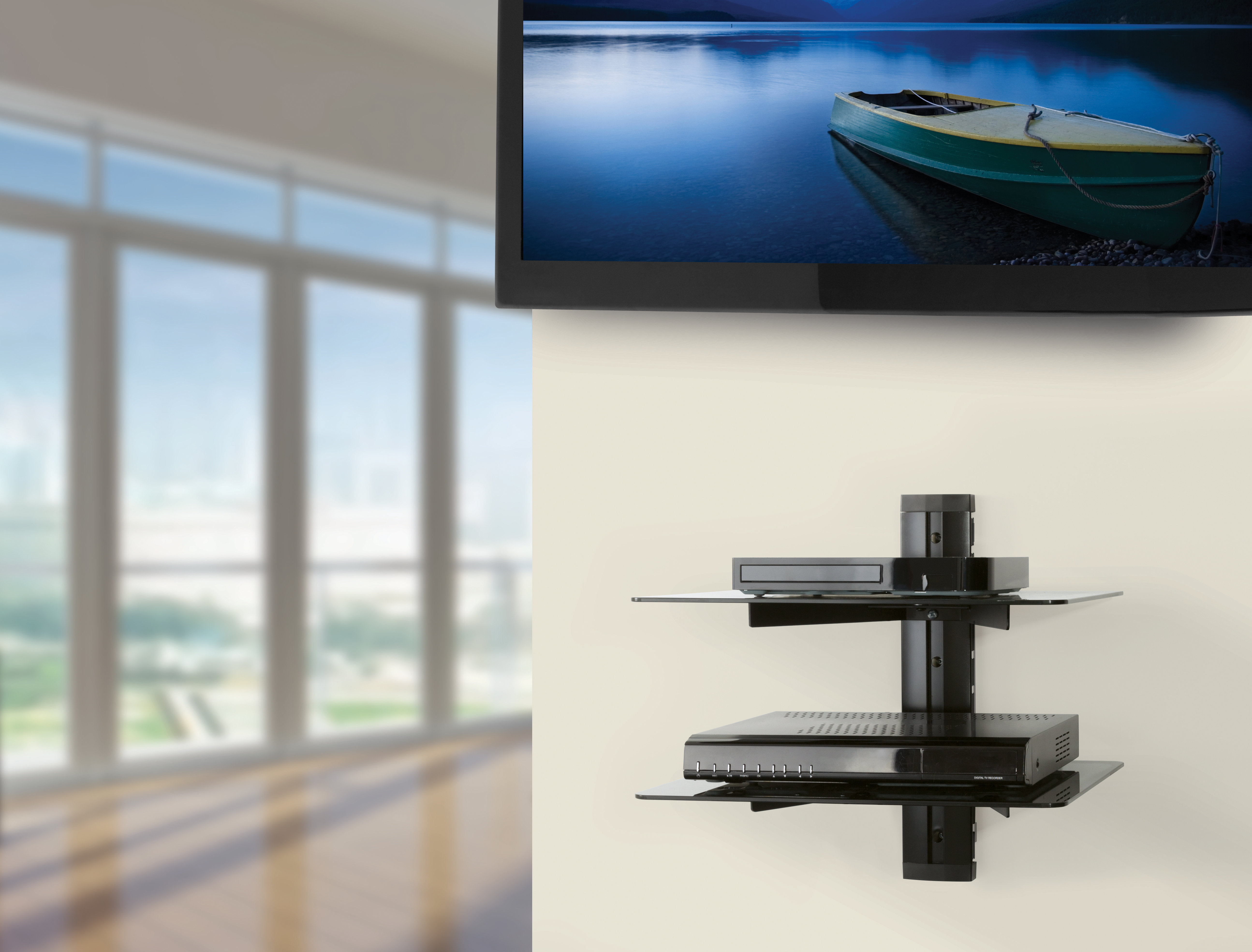 Symple Stuff Vernita AV Wall Mounted Component Shelving System ...