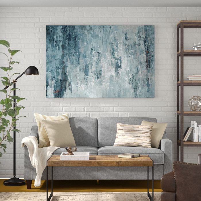 17 Stories Tainted Dark Blues by Parvez Taj - Painting on Canvas | Wayfair