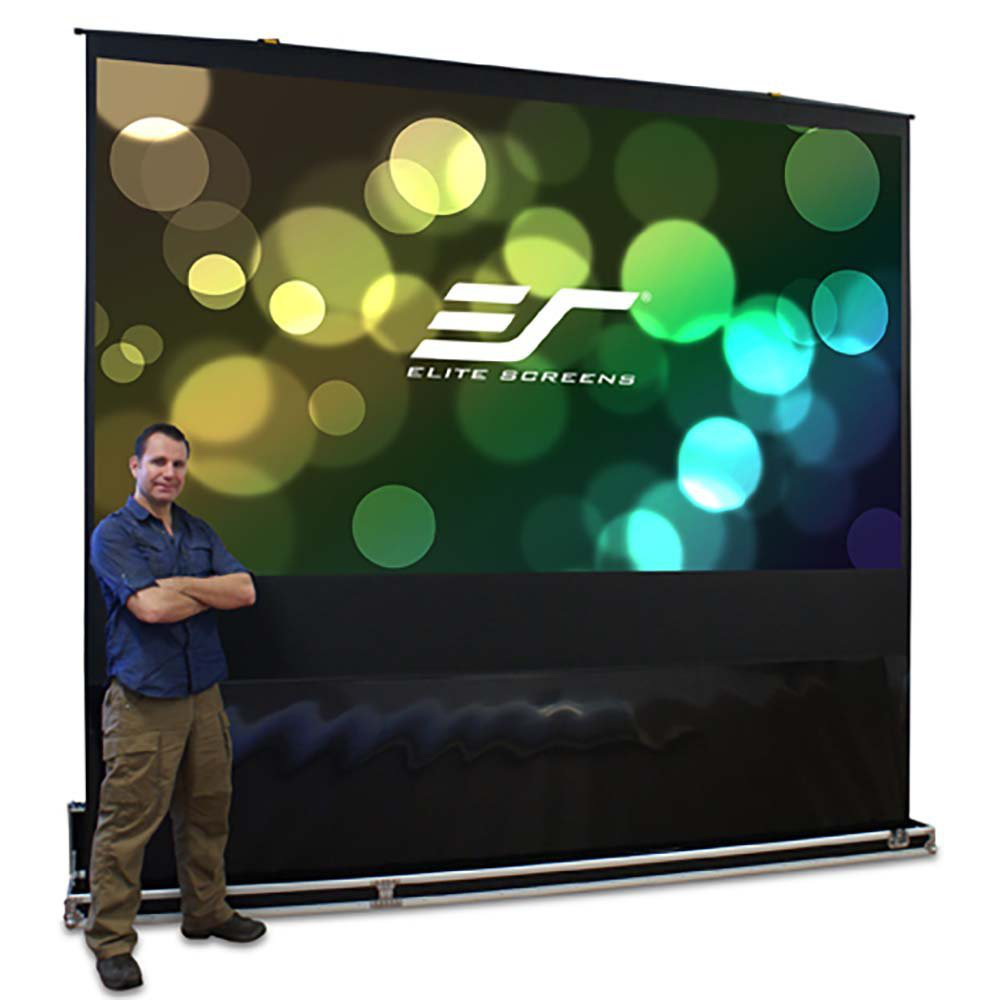 Elite Screens QuickStand White Portable Floor Recessed Projector Screen ...