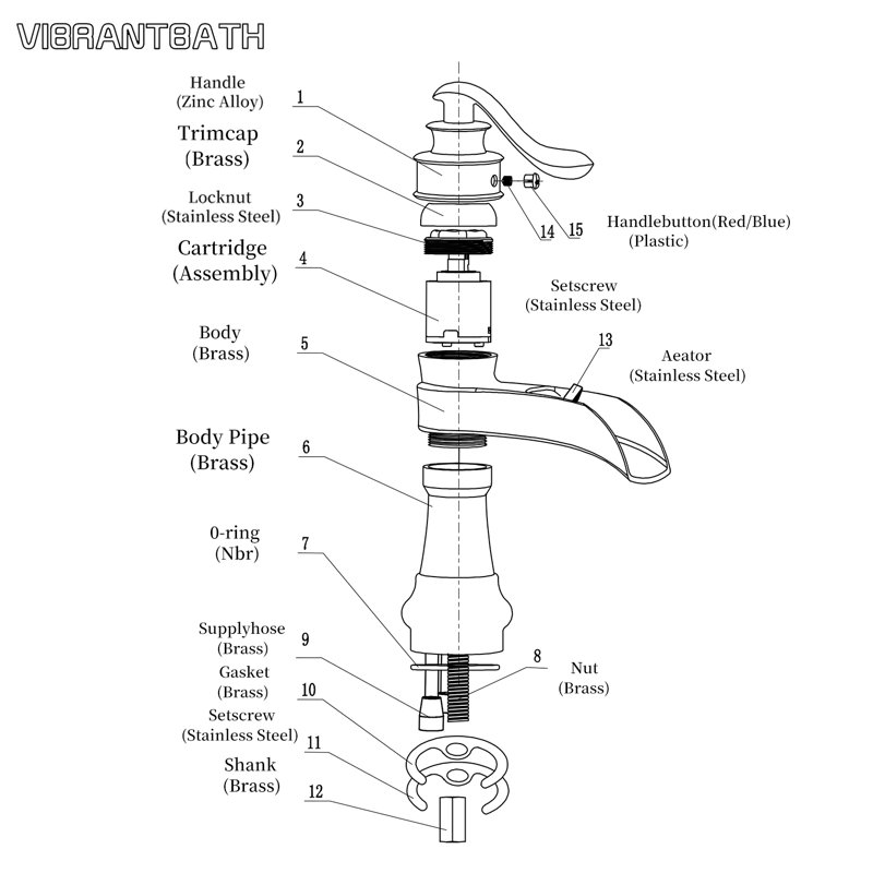 VIBRANTBATH Single Hole Faucet Single-handle Bathroom Faucet with Drain ...