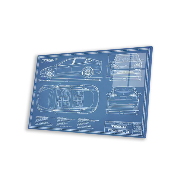 Williston Forge Tesla Model 3 (Performance) Blueprint by - Unframed ...