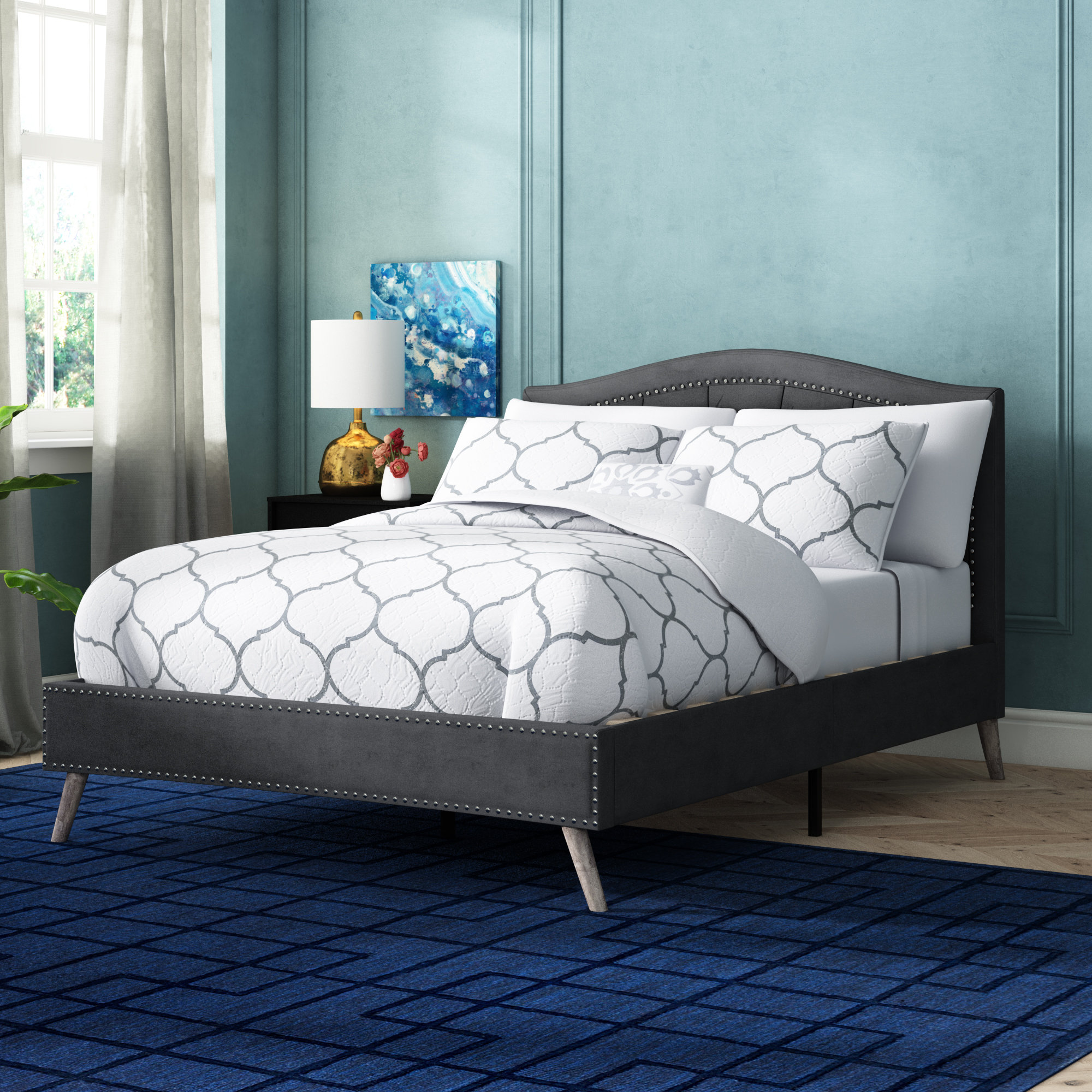 House of Hampton® Applewhite Upholstered Bed & Reviews | Wayfair