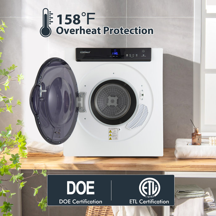 Costway 1400w Electric Tumble Compact Laundry Dryer Stainless Steel Tub ...