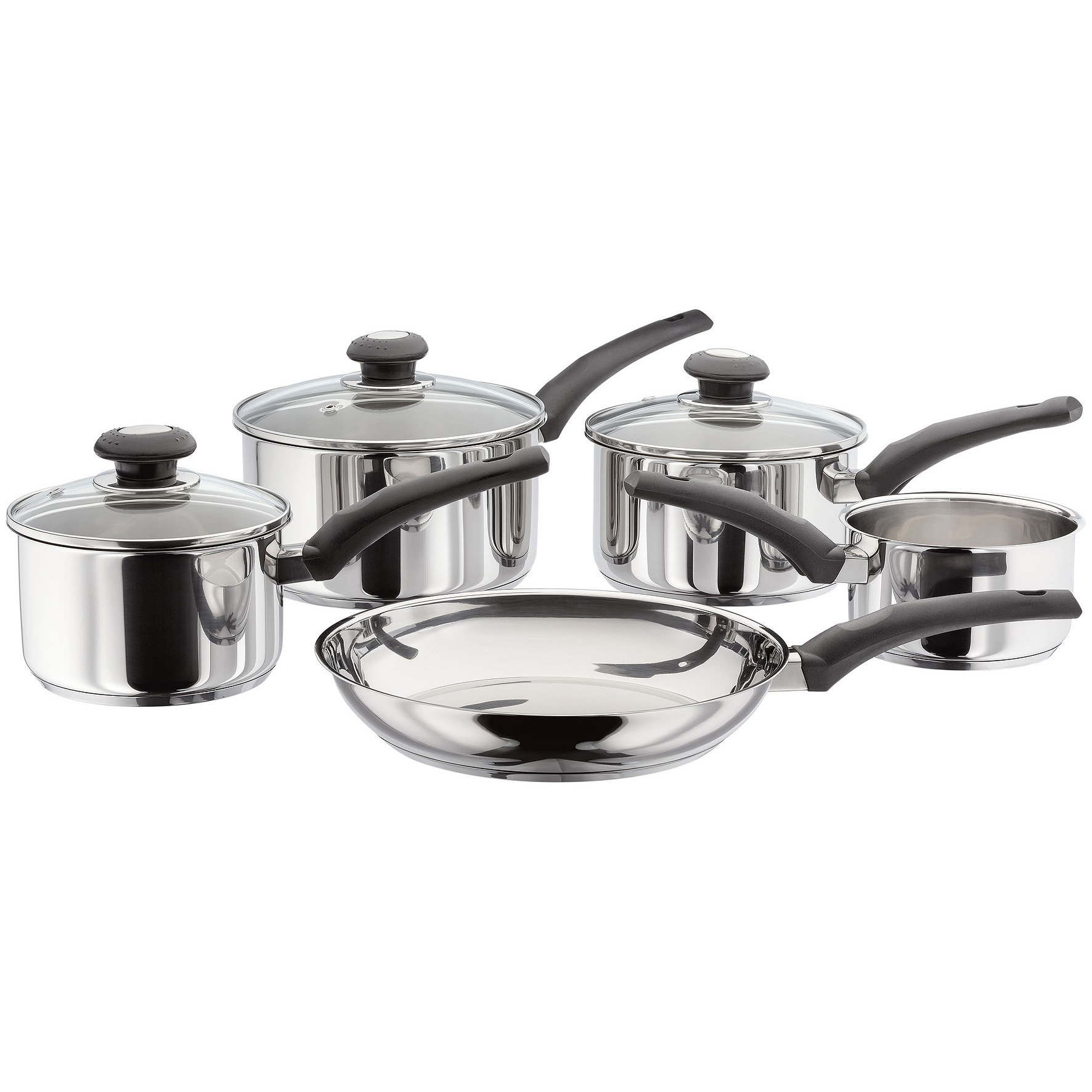 Judge Essentials, 5 Piece Stainless Steel Saucepan Set, 14cm milk pan ...