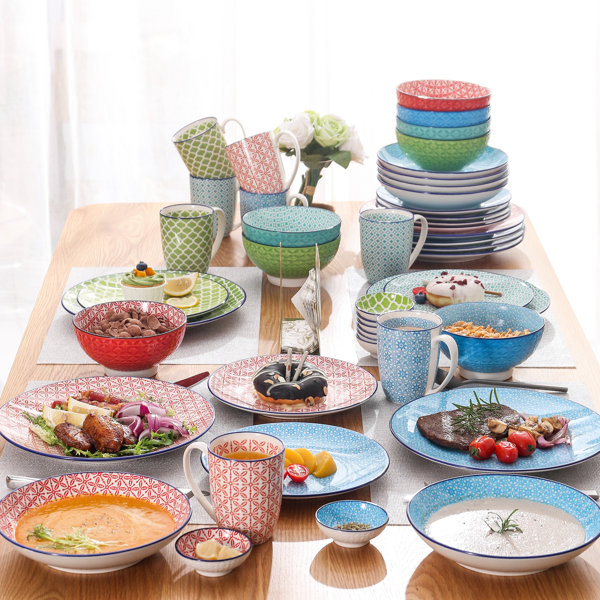 Latitude Run® Jabary Porcelain China Dinnerware Set - Service for 8 ...