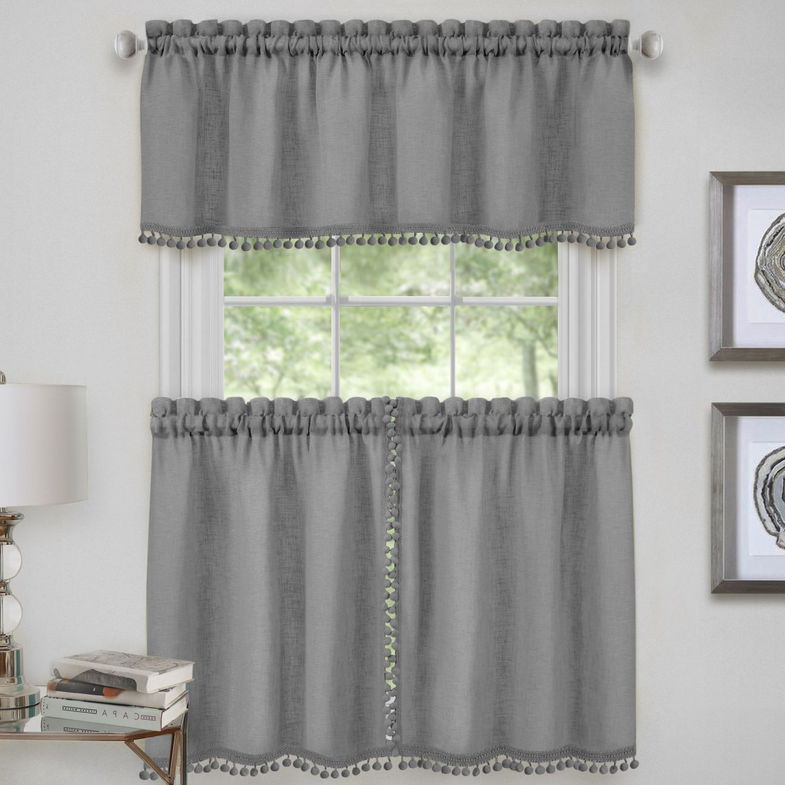 Dakota Fields Annetta Ruffled 58'' Kitchen Curtain | Wayfair