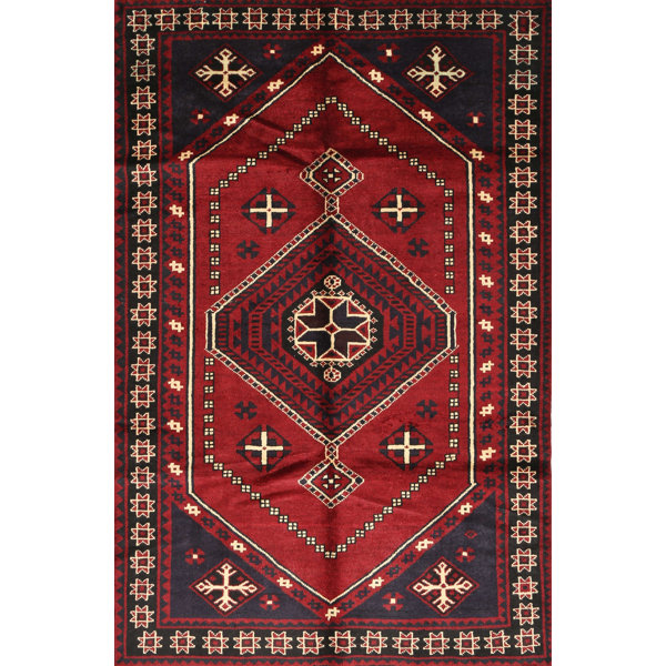 Hokku Designs Schmura Handmade Wool Red Rug | Wayfair