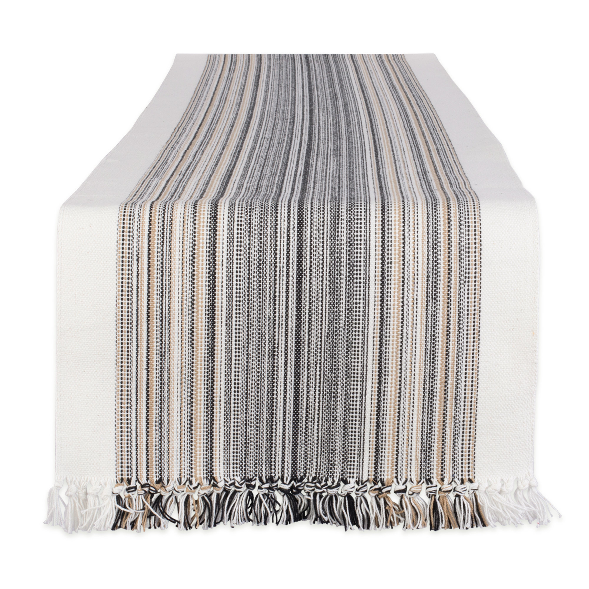 Gracie Oaks Archambault Rectangular Striped Cotton Table Runner ...