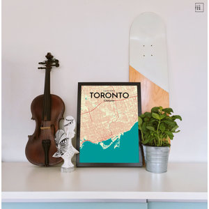 OurPoster.com Toronto City Map - Panoramic Graphic Art - Wayfair Canada
