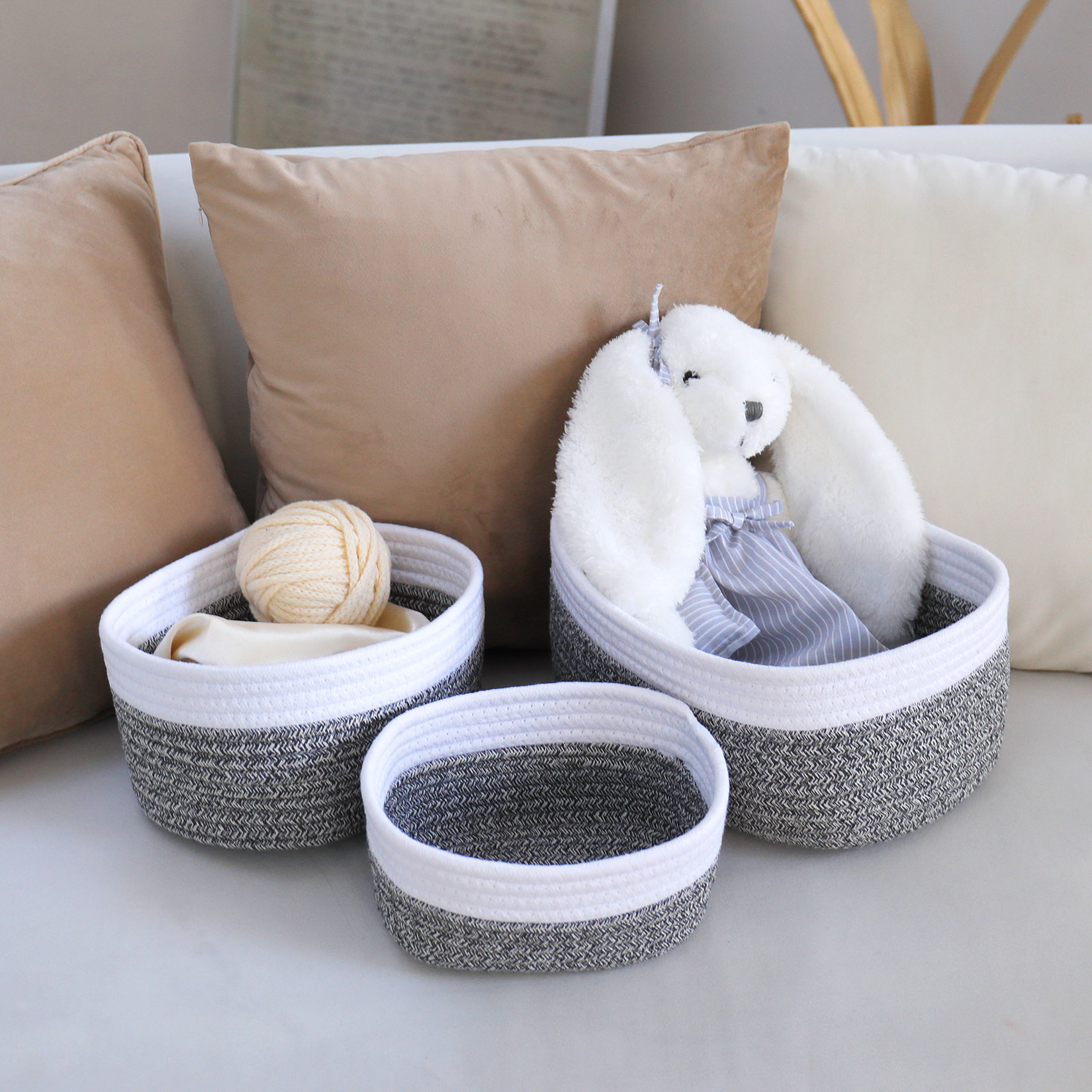 Dovecove Cot Fabric Basket Set & Reviews | Wayfair