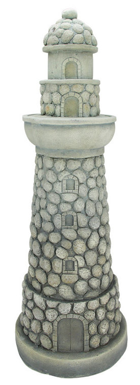 Northlight 28" Weathered Light Sea Blue Stone-Inspired Lighthouse ...