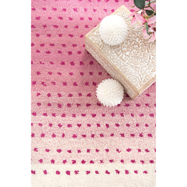 Ebern Designs Sophronia Handmade Wool Pink Rug & Reviews | Wayfair