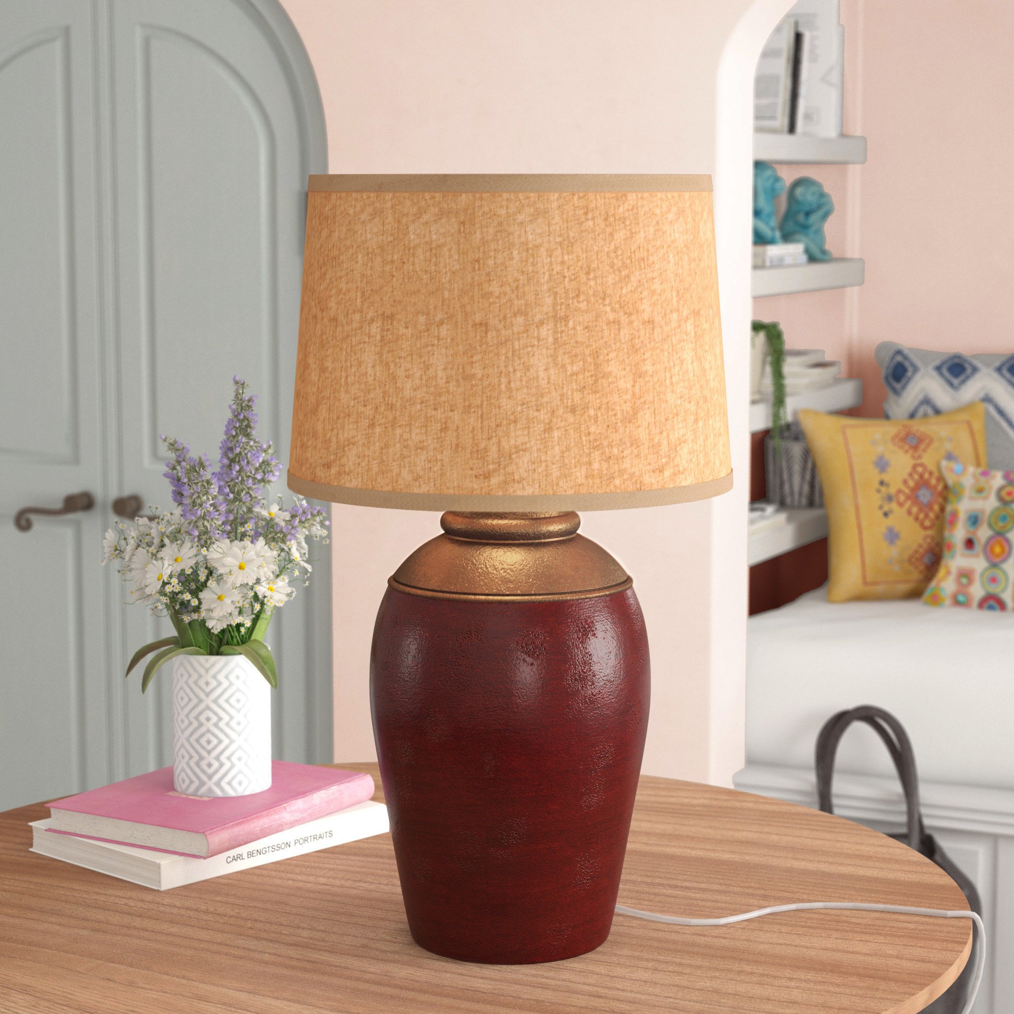 World Menagerie Serpa Hydrocal Table Lamp & Reviews | Wayfair