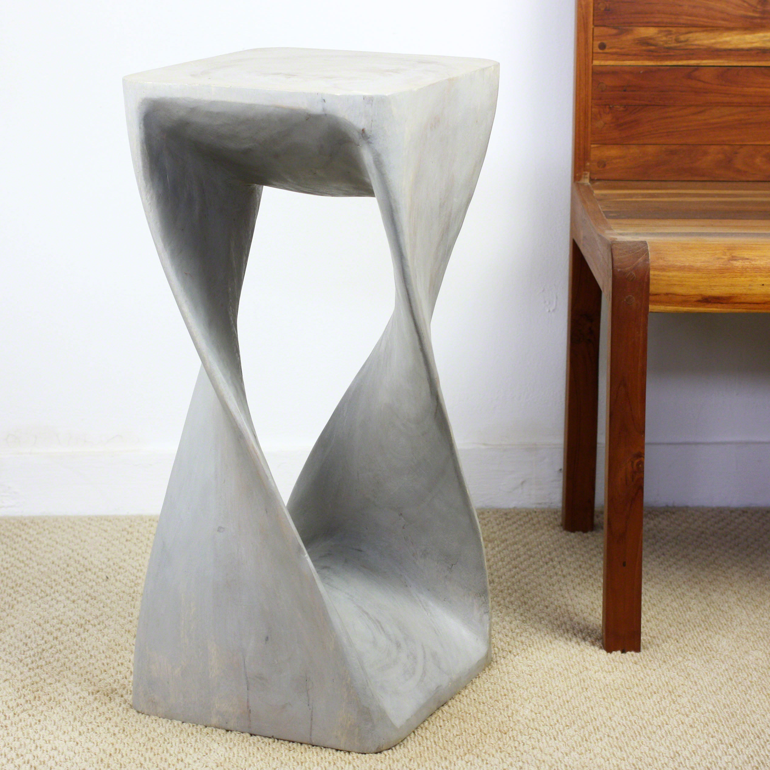 World Menagerie Demaio 26'' Tall Solid Wood Abstract End Table ...