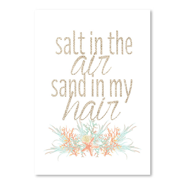 House of Hampton Salt in the Air Sand in My Hair Typographic Art by ...
