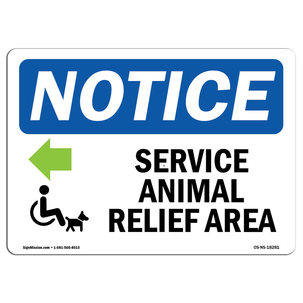 SignMission Service Animal Relief Area Sign with Symbol | Wayfair