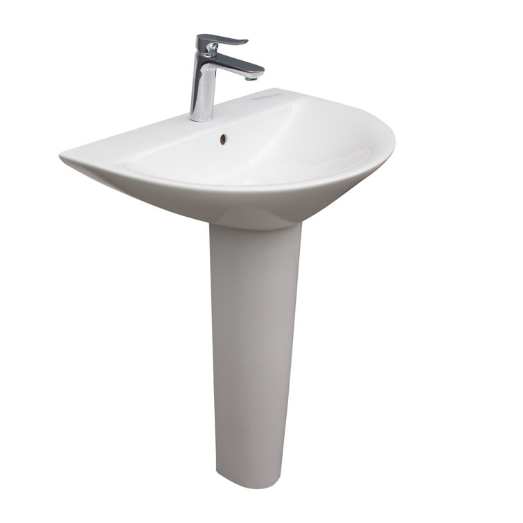 Barclay 25.625'' Tall White Vitreous China Oval Pedestal Bathroom Sink ...