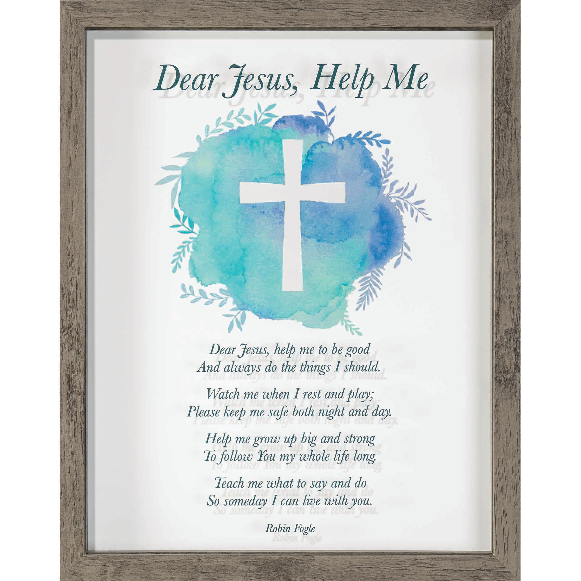 Trinx Dear Jesus Help Me Grey Frame - Picture Frame Graphic Art | Wayfair