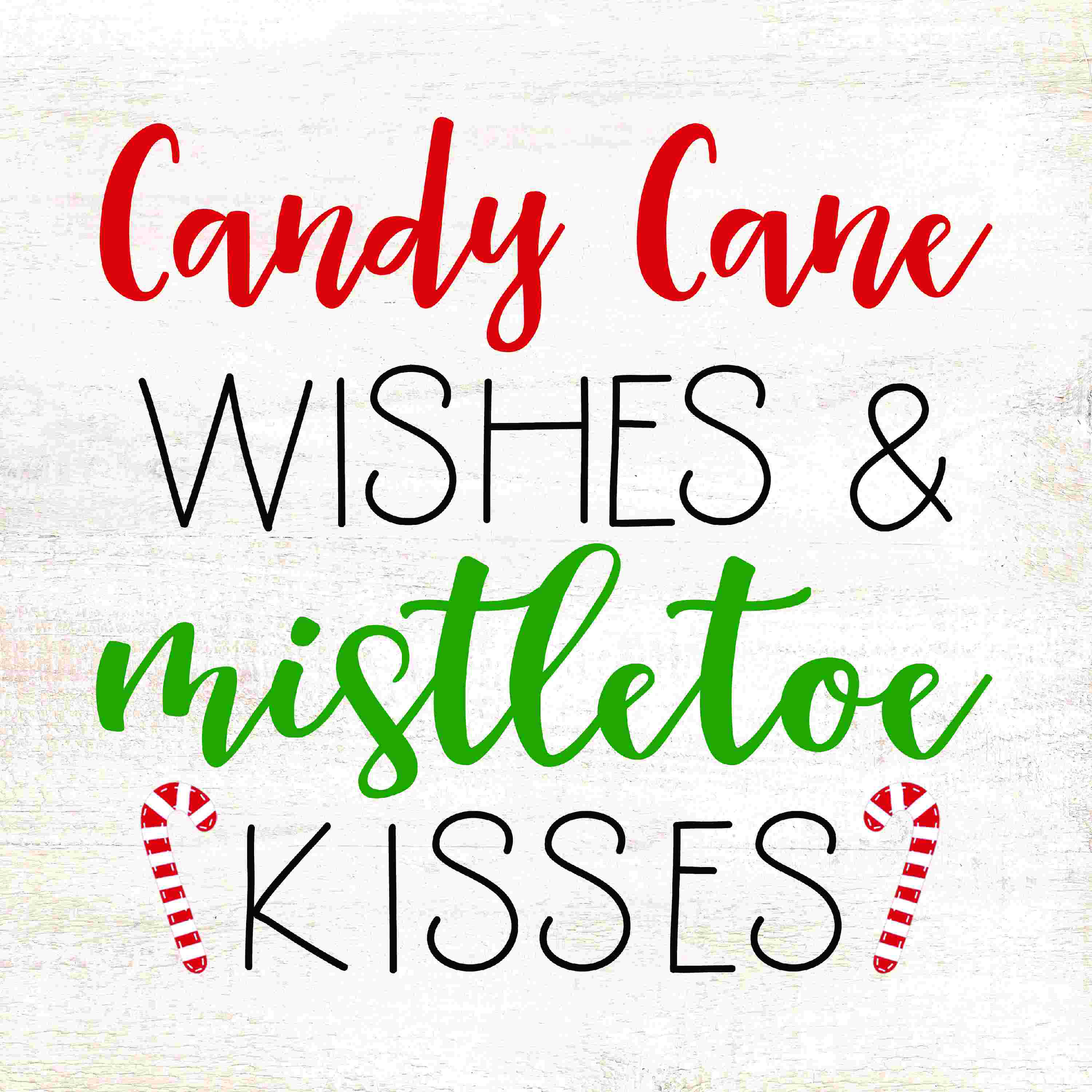 Trinx Candy Cane Wishes - Wrapped Canvas Textual Art | Wayfair