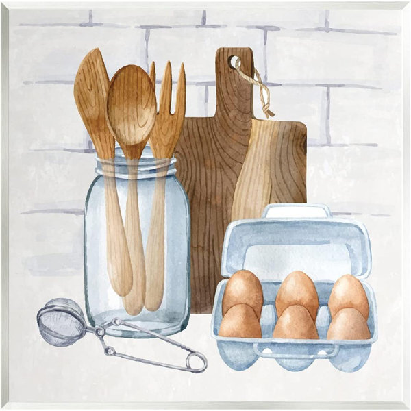 Red Barrel Studio® Country Kitchen Utensils Wood Wall Art - Unframed ...