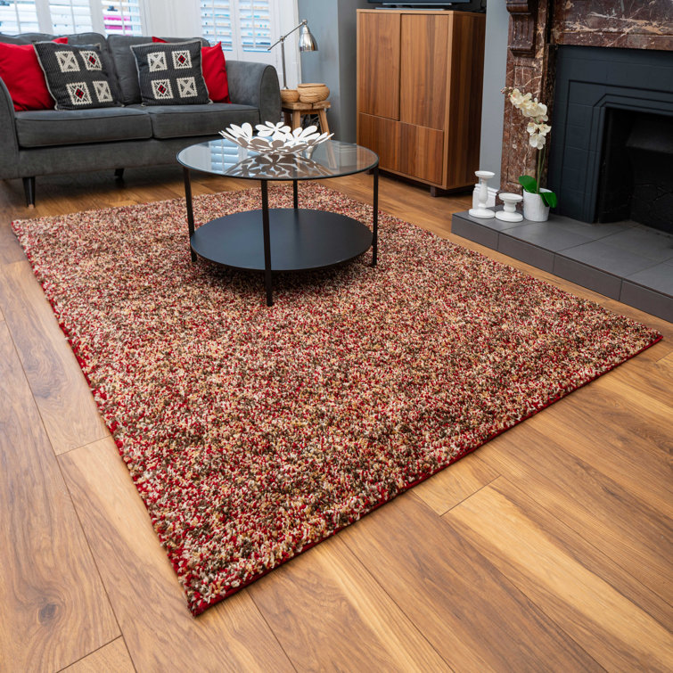 Brayden Studio Luxury Shaggy Red Rug & Reviews | Wayfair.co.uk