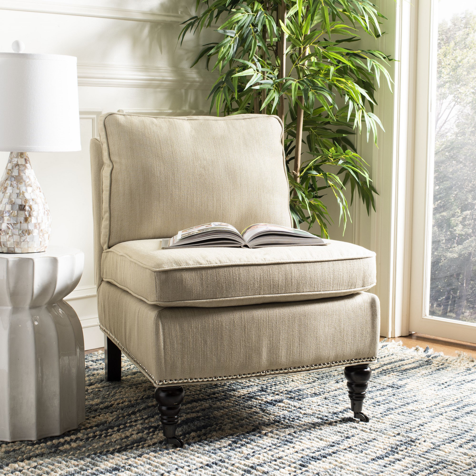 August Grove® Upholstered Slipper Chair & Reviews | Wayfair