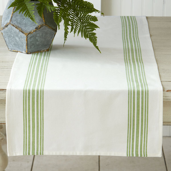 Highland Dunes Wilber Rectangular Striped Cotton Table Runner & Reviews ...