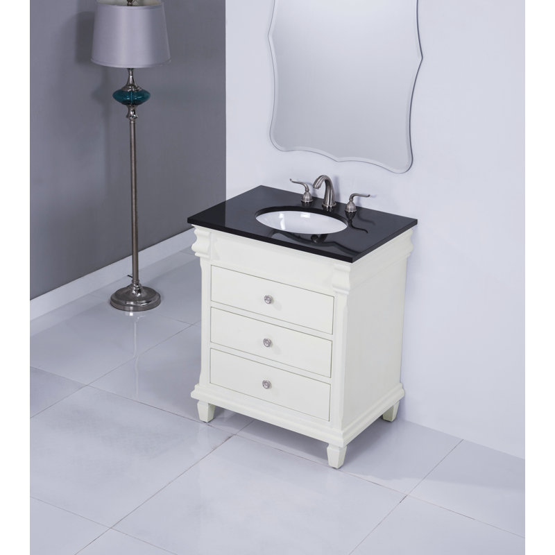 Alcott Hill® Steptoe 30'' Single Bathroom Vanity with Marble Vanity Top ...