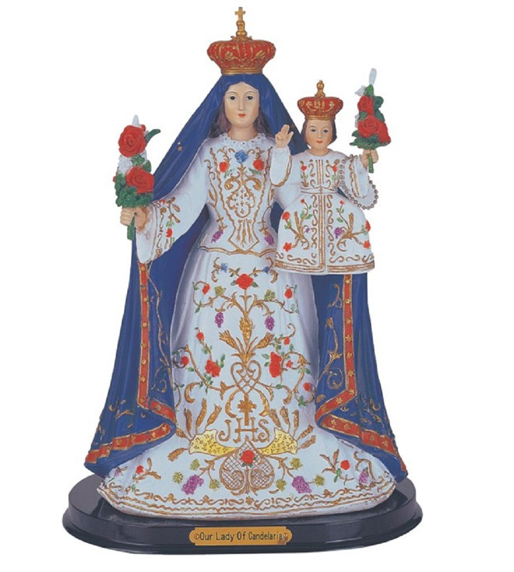 The Holiday Aisle® Geranium Our Lady of Candle Statue Virgin of ...
